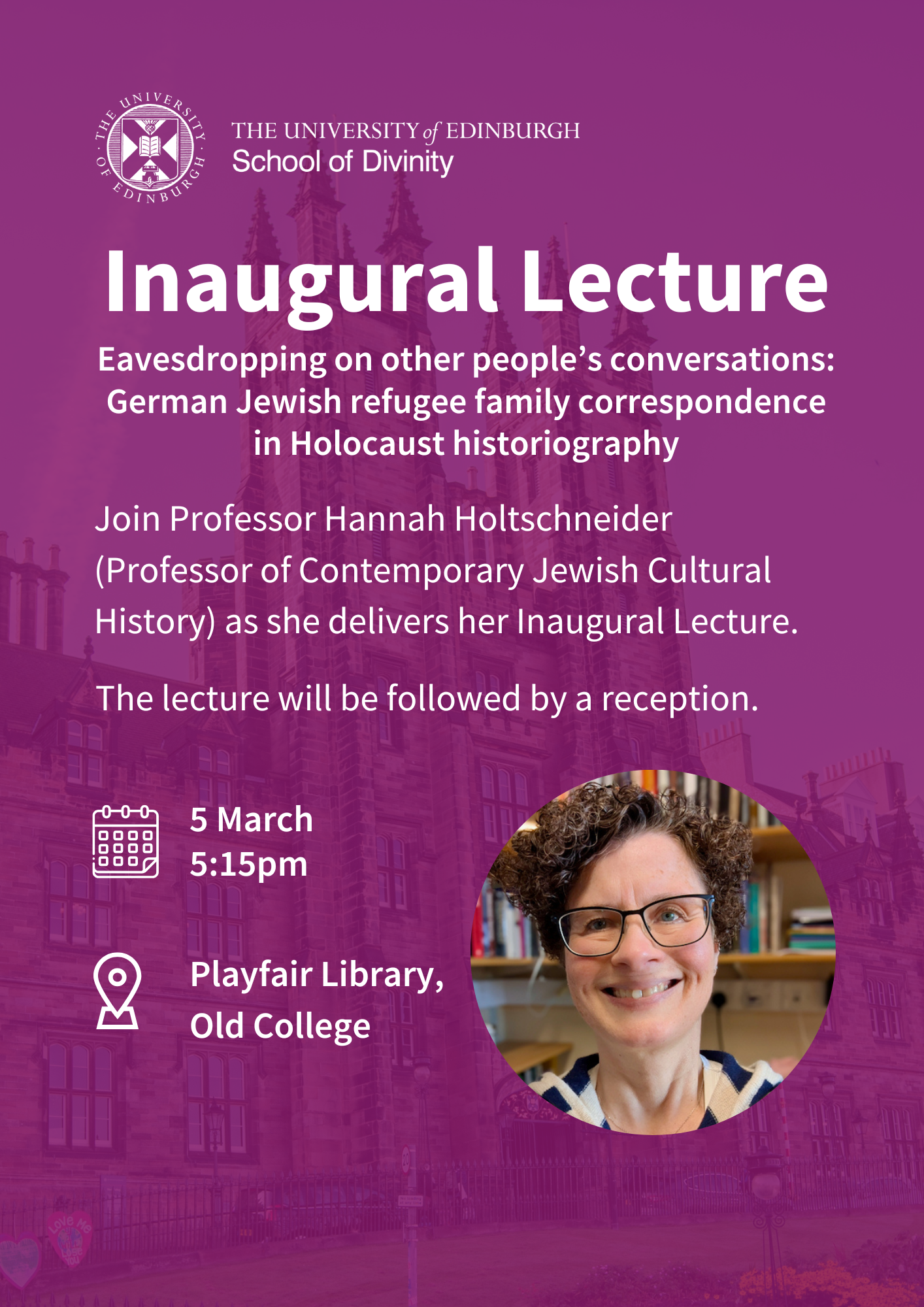 Professor Hannah Holtschneider's Inaugural Lecture | College of Arts ...