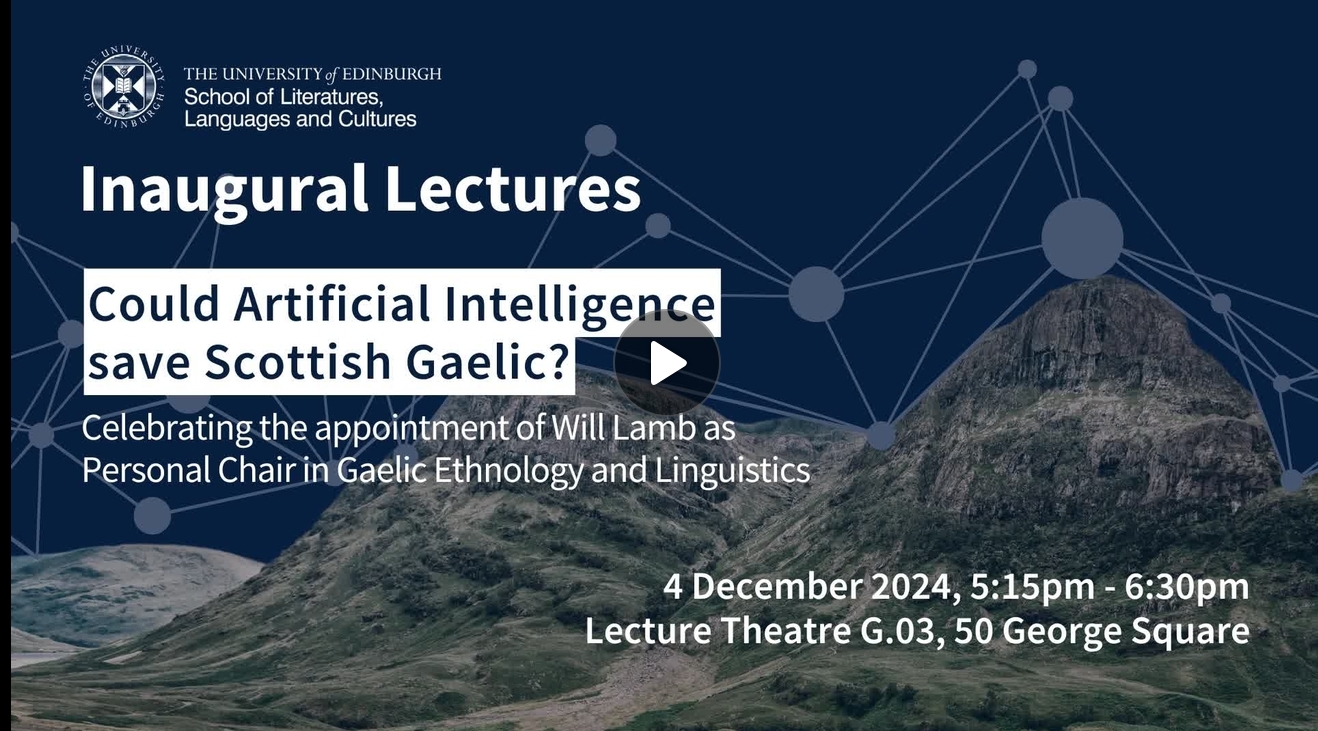 Professor Will Lamb Inaugural Lecture | College of Arts, Humanities and ...